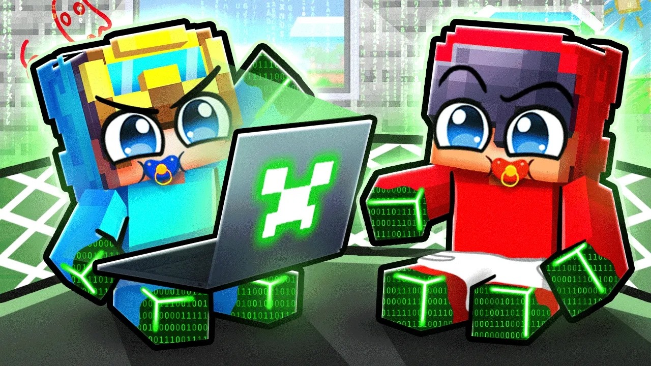 We Turned Into BABY HACKERS In Minecraft! - YouTube
