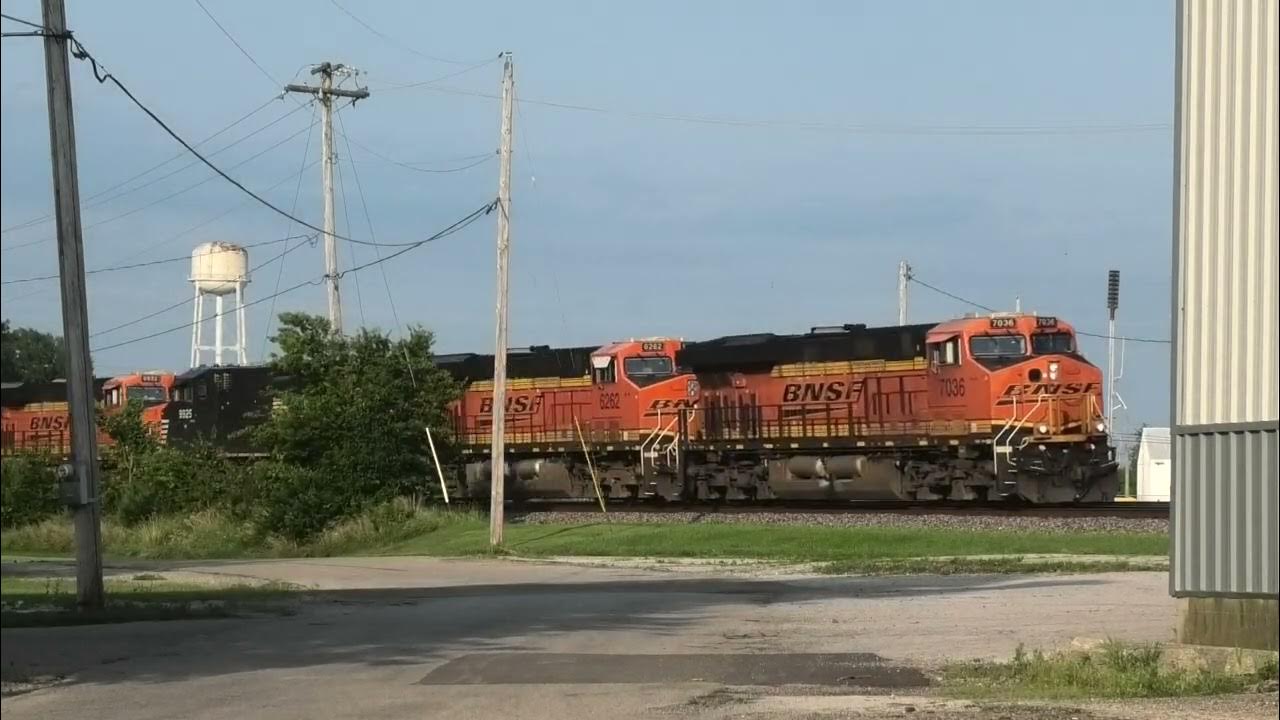 BNSF 7036 West in Princeton, IL 7/14/24 - YouTube