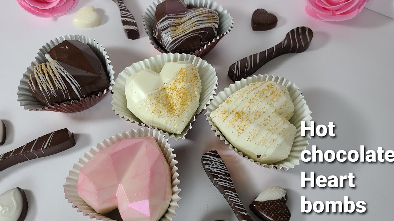 DIY Hot chocolate heart bombs | heart hot chocolate cocoa bombs - YouTube