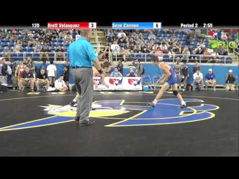 Junior 120 - Brett Velasquez (Nebraska) vs. Sean Cannon (Nevada) - YouTube