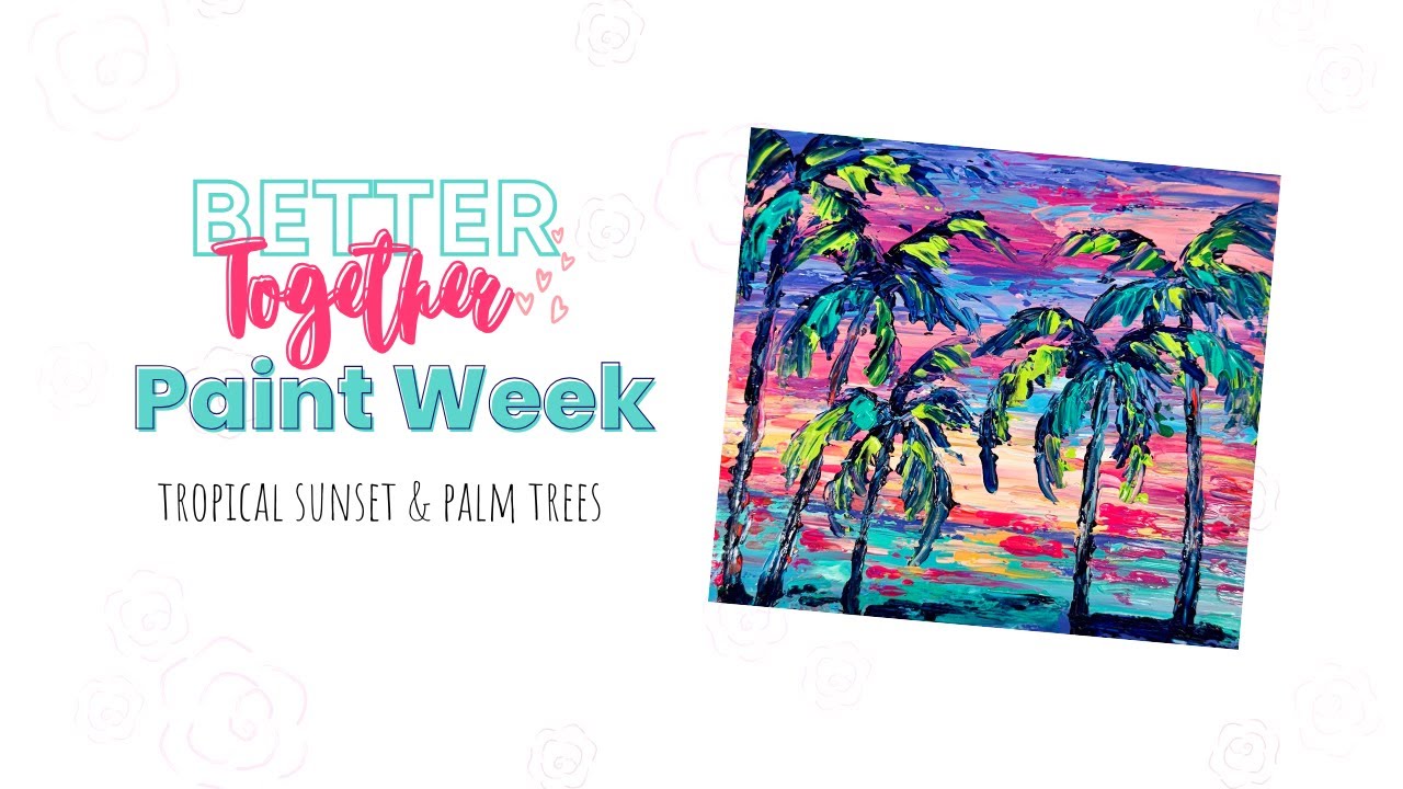 Tropical Sunset & Palm Trees with Palette Knives - YouTube
