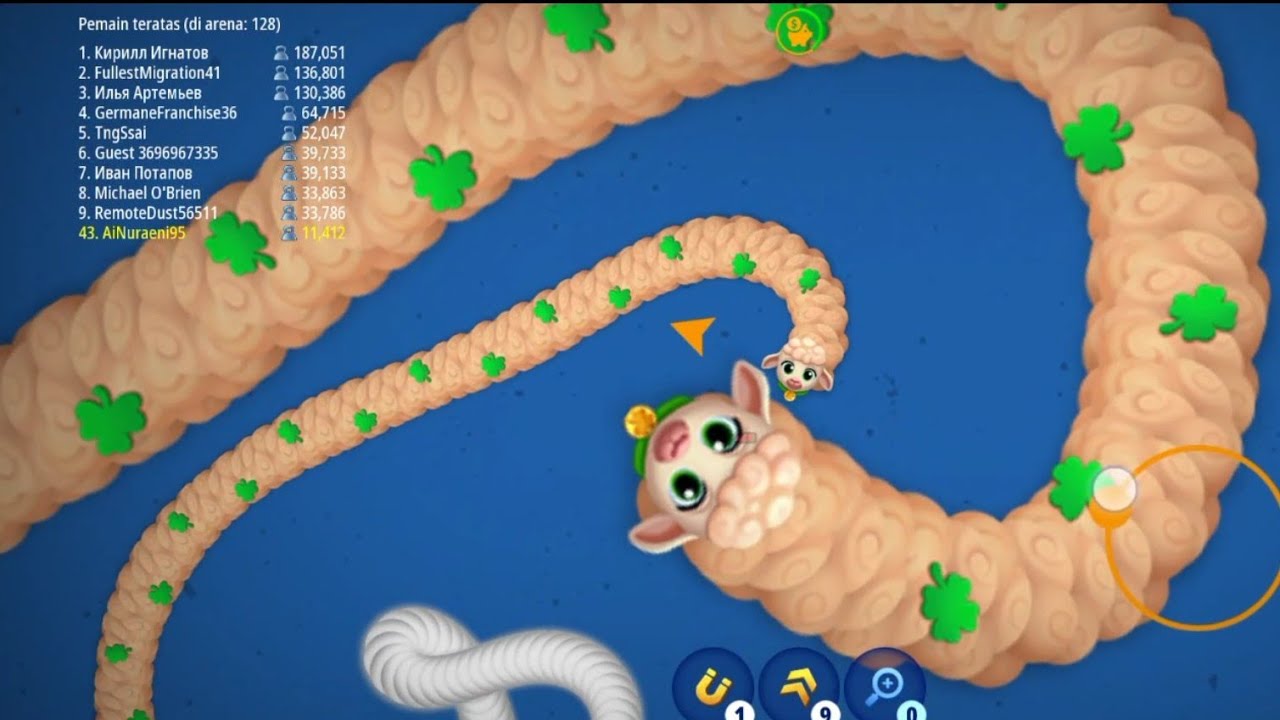 Jebak Cacing Besar Hewan Kurban Spesial Idul Adha😍Game Cacing WormsZone ...