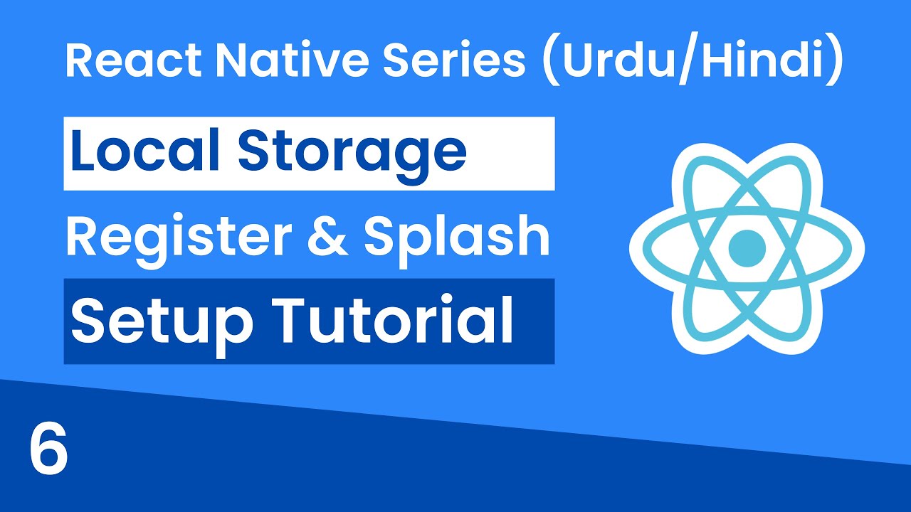 Splash & Register Screen Setup | Async Storage | Urdu/Hindi | React Native 6 - YouTube