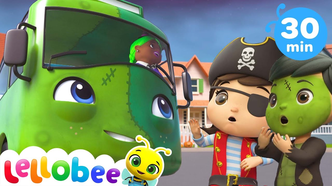 Halloween Wheels On The Bus - Lellobee | Kids Song | Spooky Halloween ...