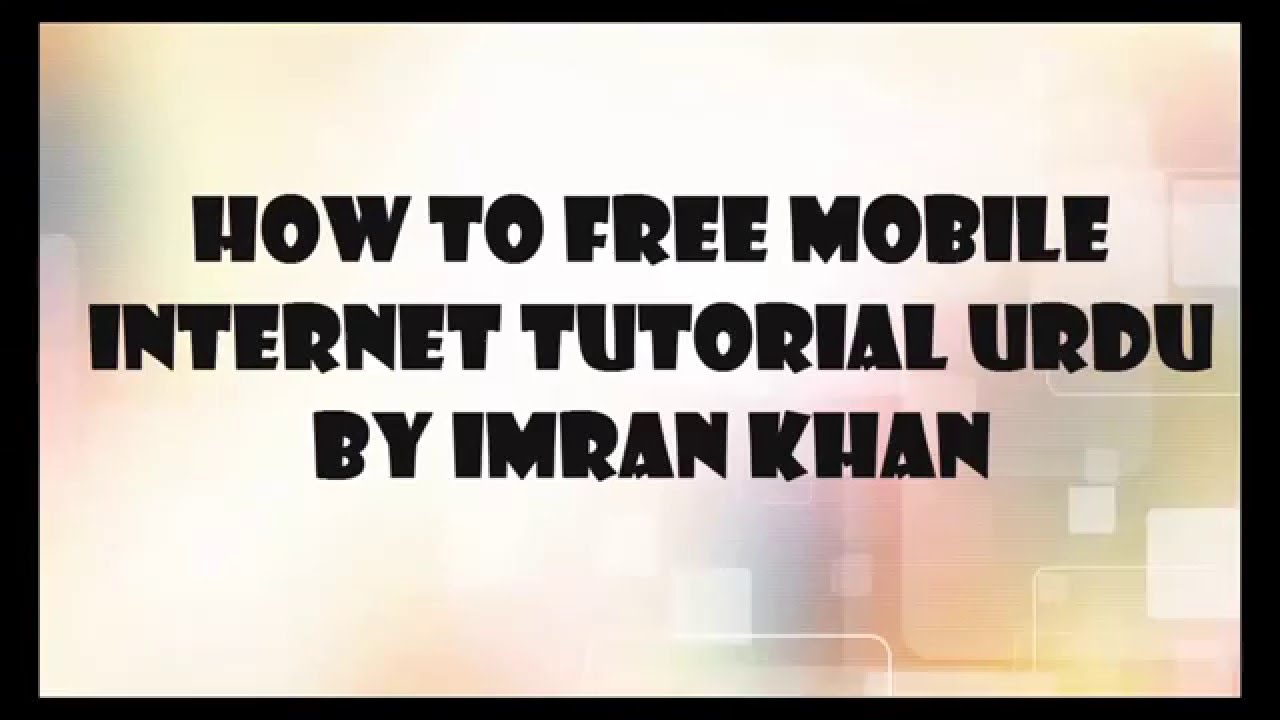 how to free mobile internet 3G/4G - YouTube