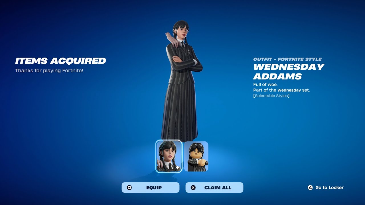 How To Get Wednesday Addams Skin for FREE In Fortnite! (Unlocked LEGO ...