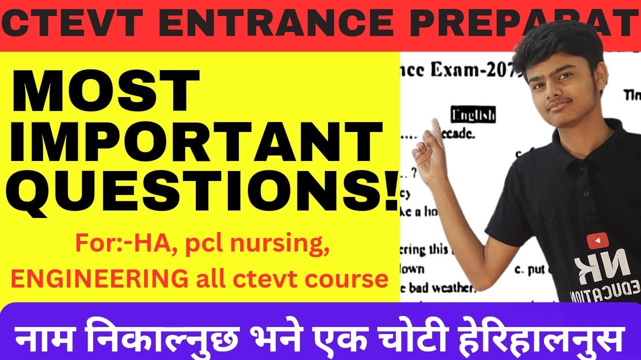 ctevt model question | pcl nursing entrance model questions 2080 | ctevt entrance preparation ...