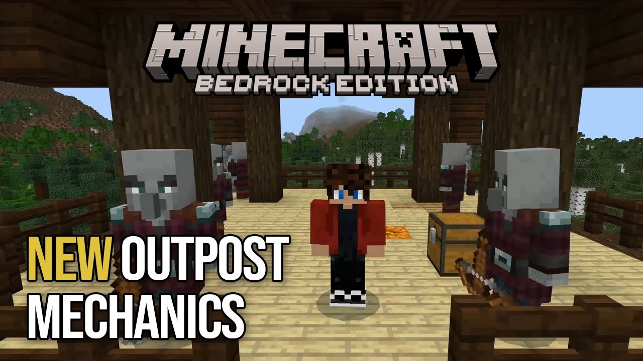 NEW Pillager Outpost Spawn Mechanics - Minecraft Bedrock 1.21 (cages ...