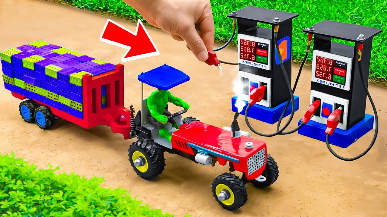 Amazing diy mini tractor with fully loaded bricks: perfect for your ...