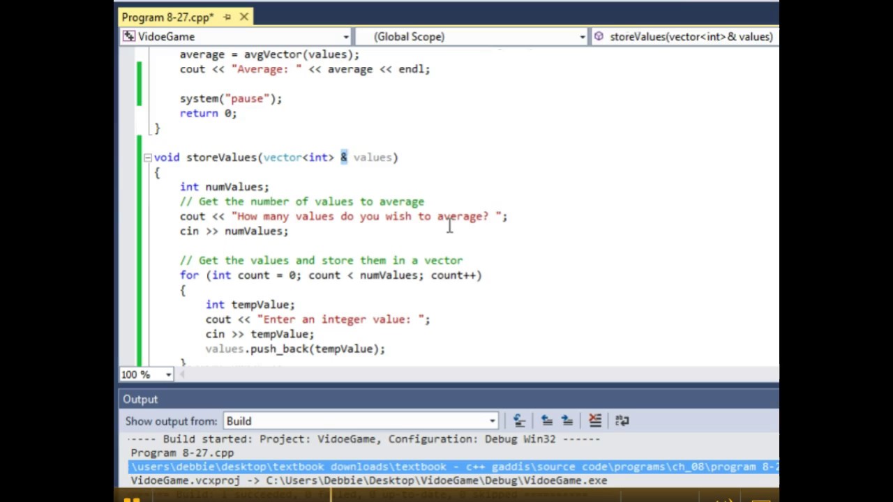Passing Vectors As Parameters Youtube