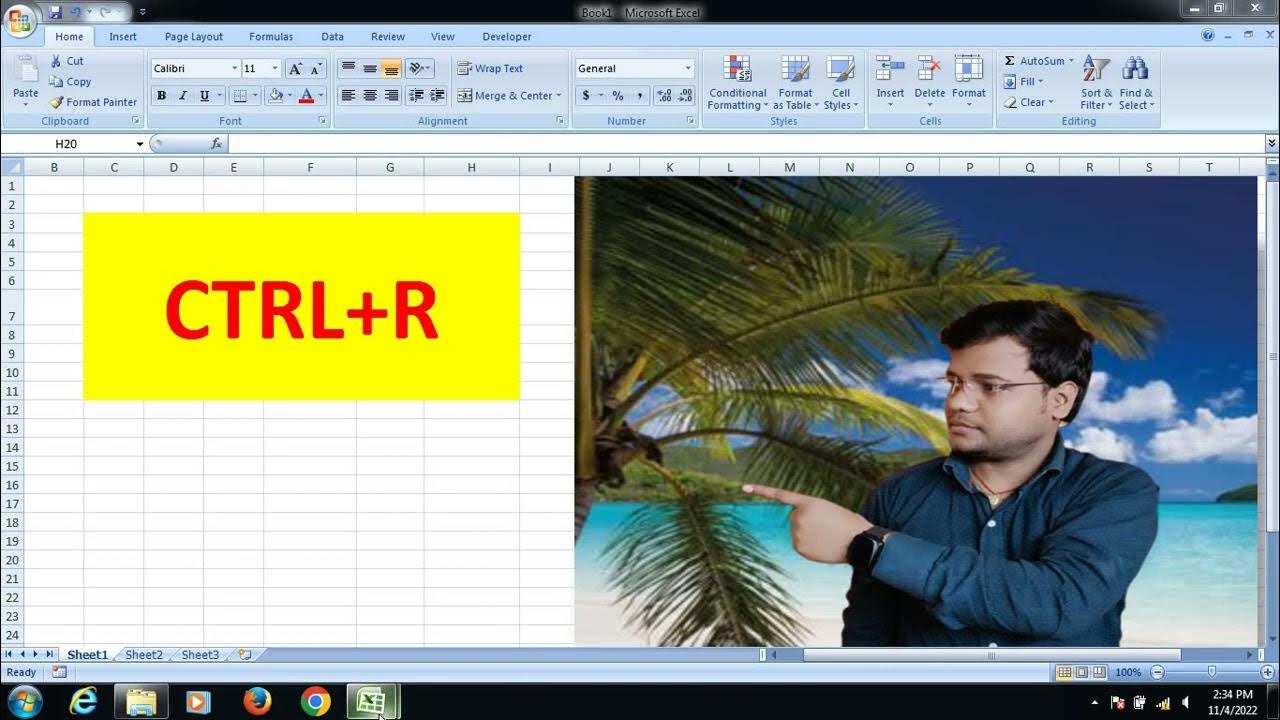 What is Ctrl R in Excel?Ctrl + R Shortcut Key with Example in MS Excel Spreadsheet 2016 - YouTube