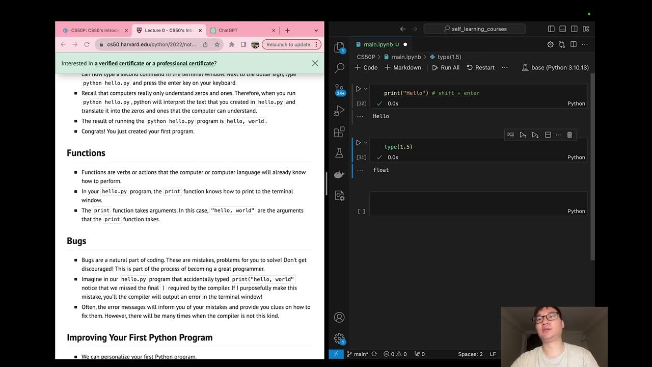 Tự học Python bài bản với CS50P (Week 0) - YouTube
