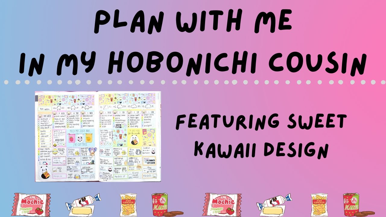 Plan With Me in my Hobonichi Cousin featuring the Kawaii Sub Kit from ...