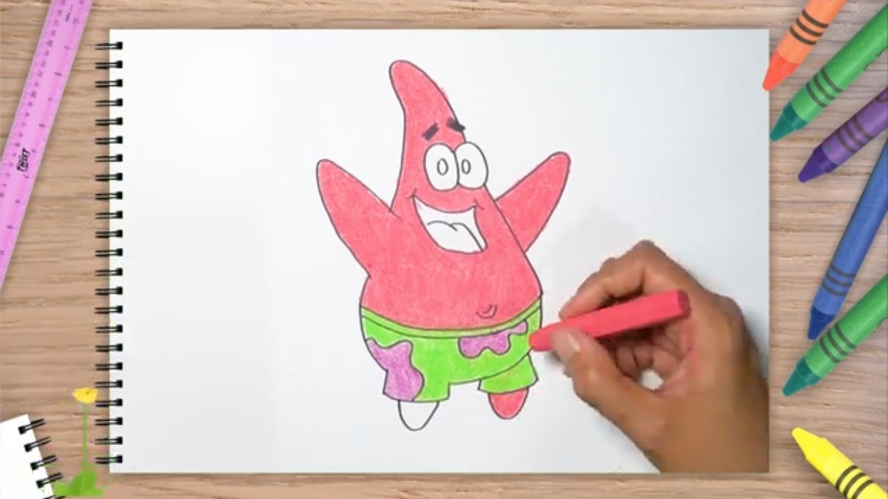 Belajar mengambar dan mewarnai petrik star - YouTube