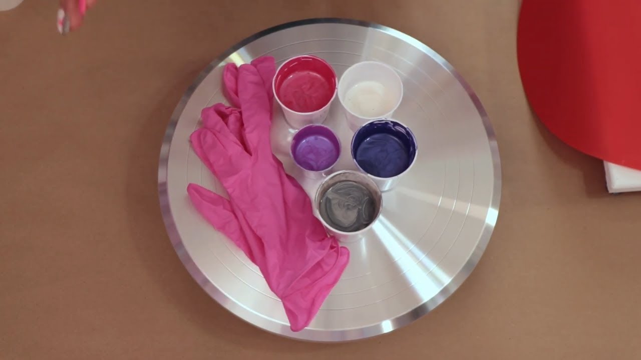 Metallic Ring Pour Painting - YouTube