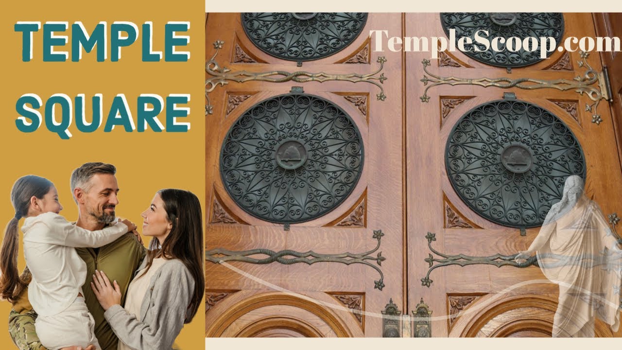 Salt Lake Temple at Temple Square on an autumn day by a drone on ...