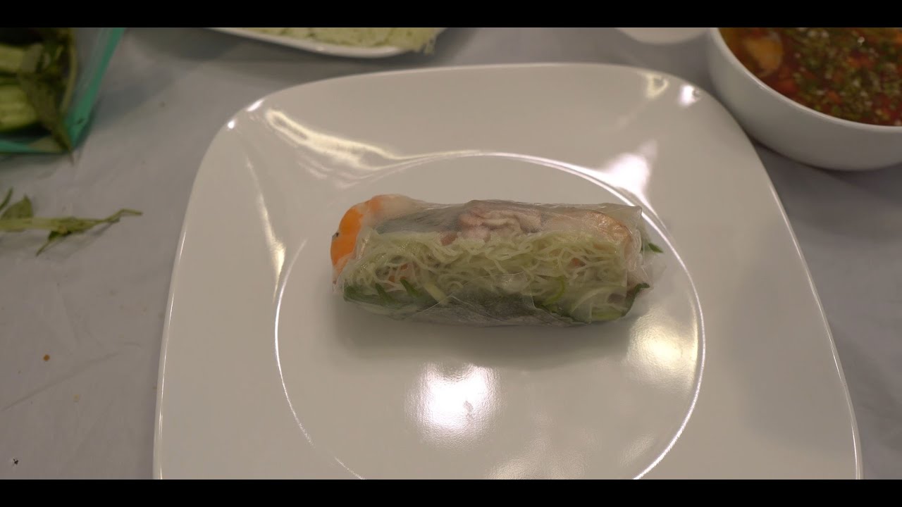 Making Spring Rolls With Fresh Herbs and Vegetables From The Garden ...