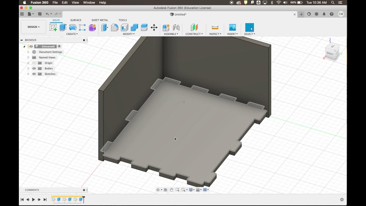 Simple finger joint box fusion 360 - YouTube