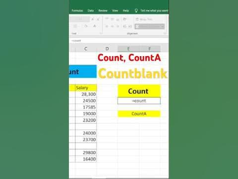 How to apply Count, CountA and Countblank formula in Ms Excel - YouTube