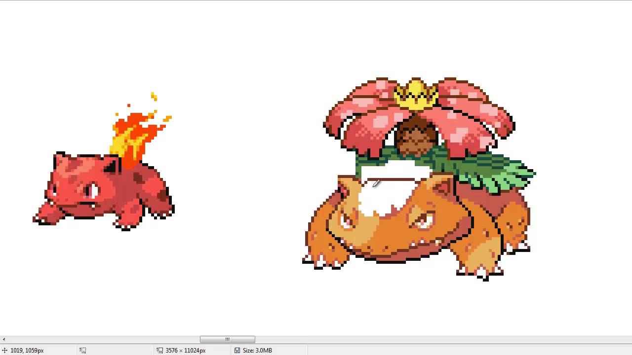 Pokemon Sprites - Type Swapping #4 Fire Type Bulbasaur - YouTube