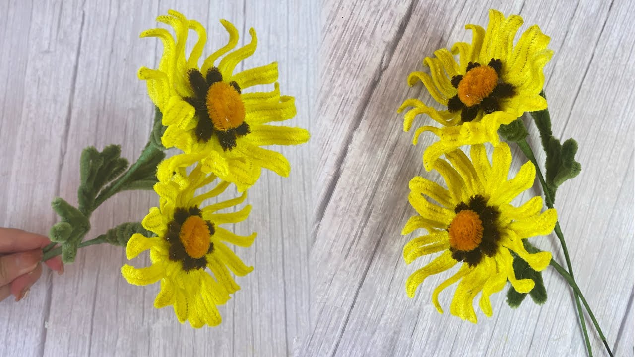DIY Pipe Cleaner Daisy Flower | How to make Black-Eyed Susan Flower ...