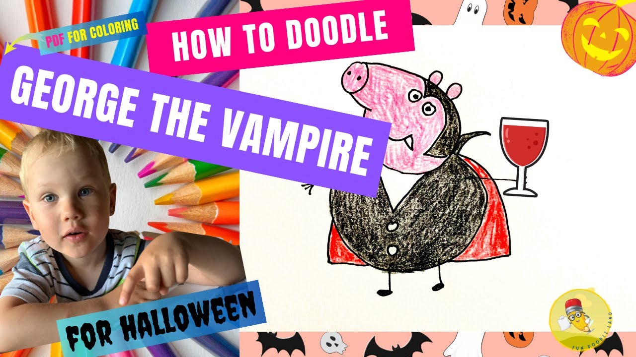 How To Draw George The Vampire From Peppa Pig That Is Cute And Easy ...