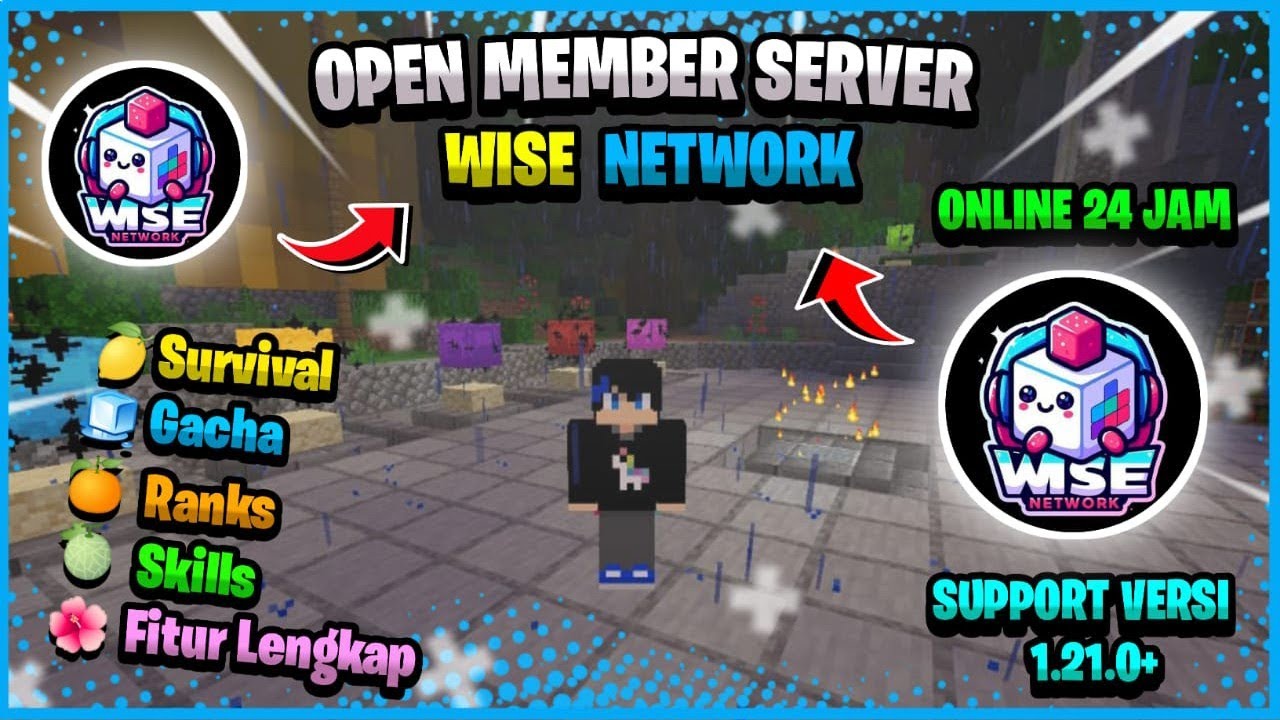 SERVER MINECRAFT VERSI 1.21+ TERBARU !! WISE NETWORK - SUPPORT JAVA DAN ...