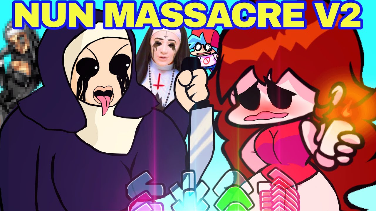 Friday Night Funkin' NUN V2 (NUN MASSACRE UPDATE) | Boyfriend VS NUN ...