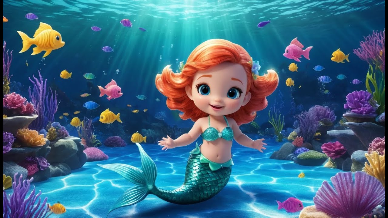 Baby Mermaid Sitting on a Rock | Magical Nursery Rhyme for Kids | Sing ...