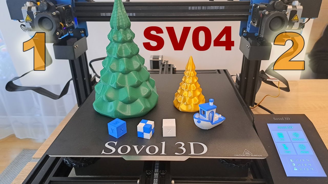 Sovol SV04 - a great IDEX (two color) 3D printer (review, testing ...