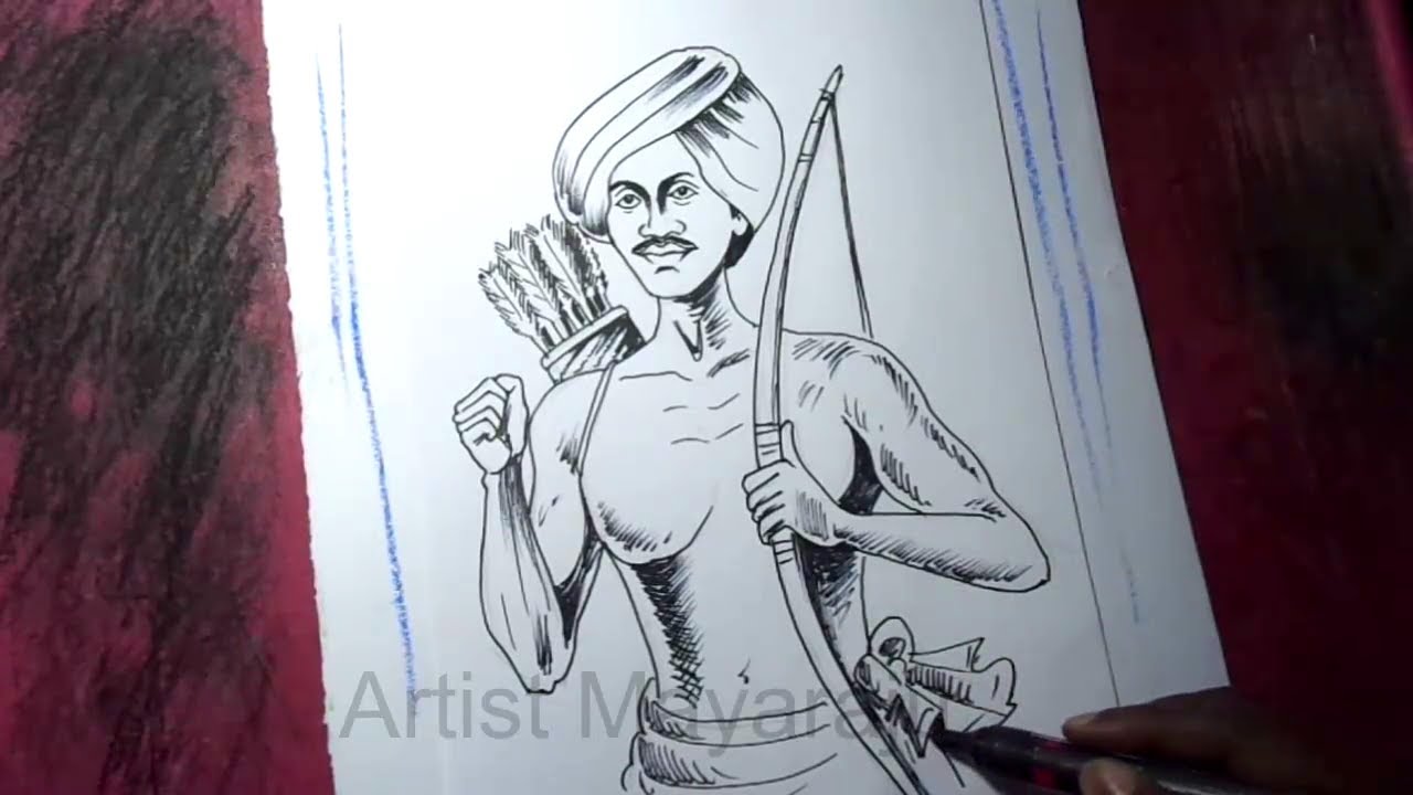 birsa munda drawing / birsa munda drawing step by step / drawing ...
