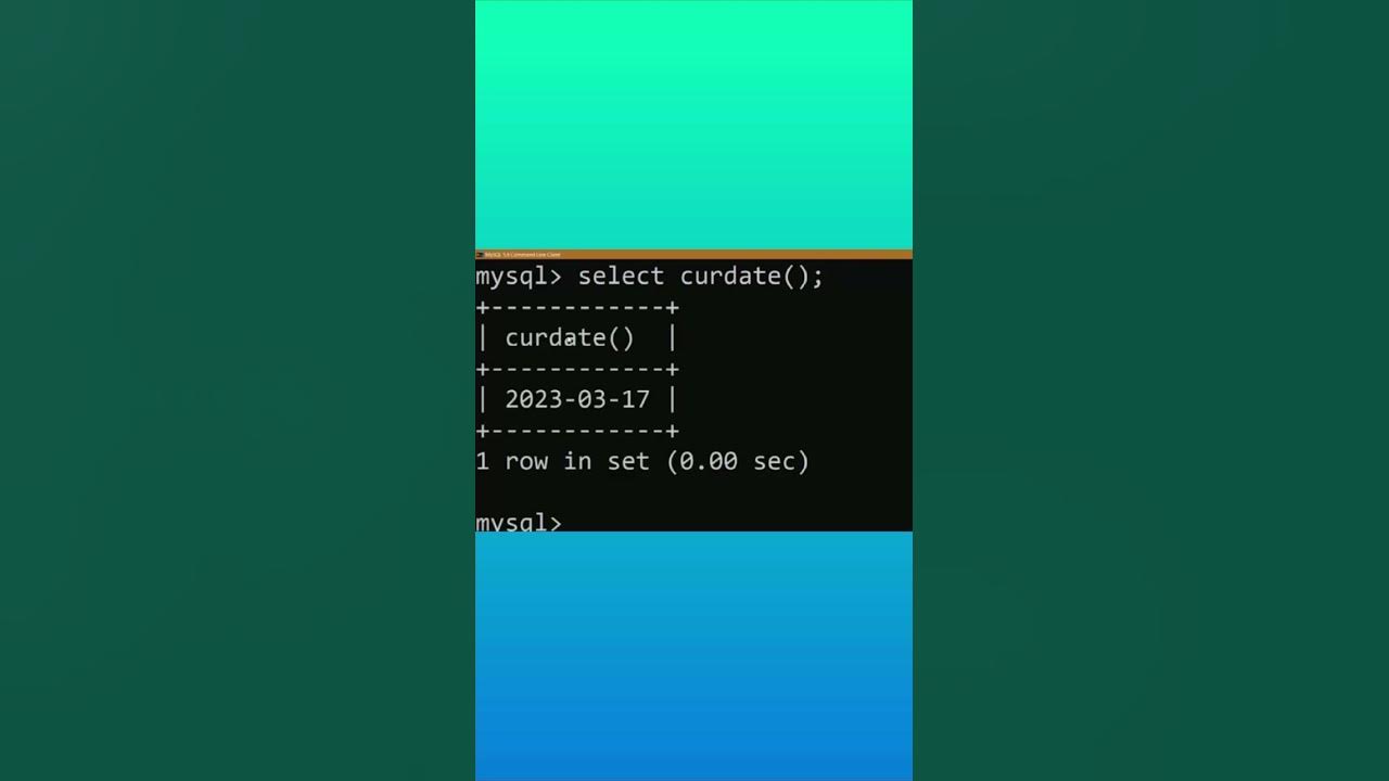 using curdate()/#backendwebdevelopment |#learn !# learn MySQL through shorts - YouTube