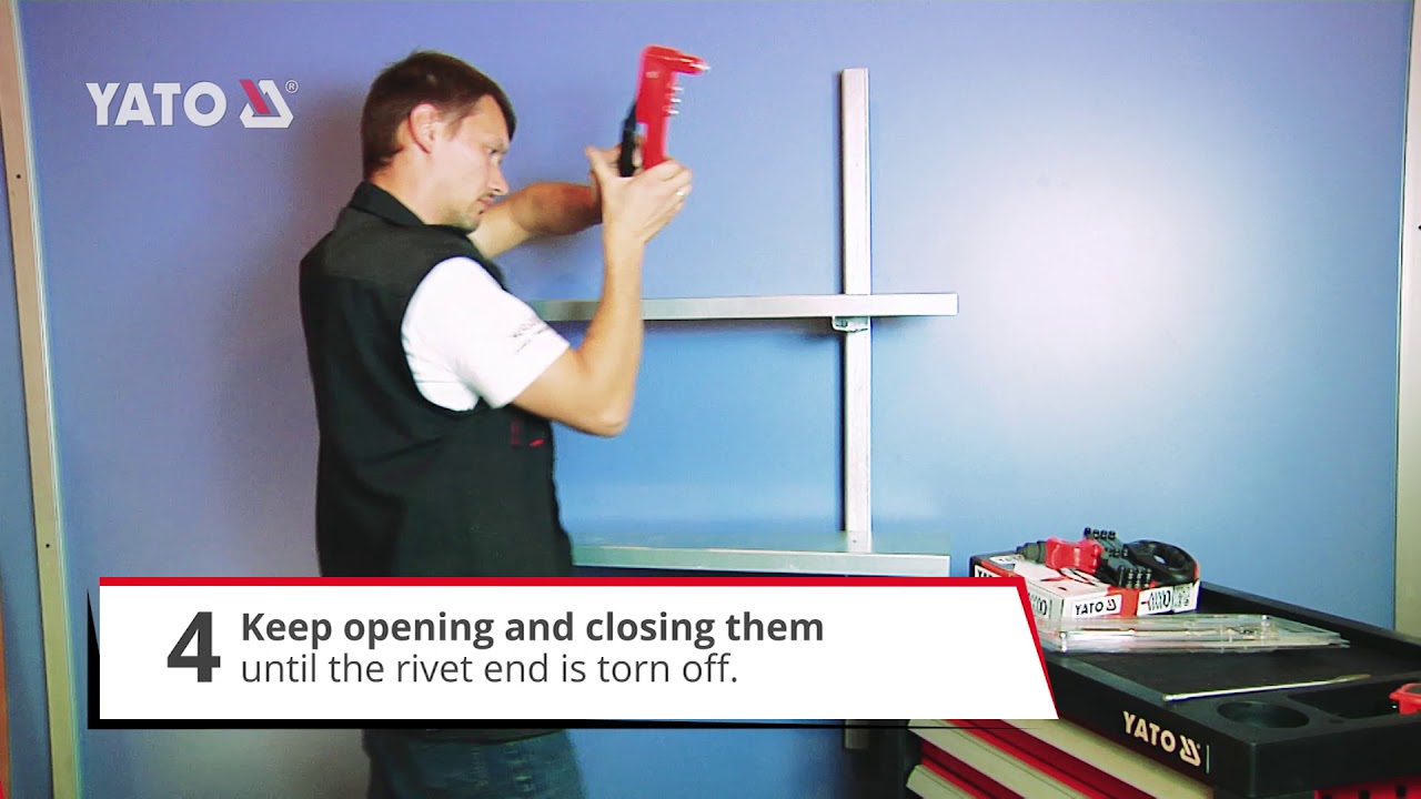 Operation of hand riveter for rivets - YouTube