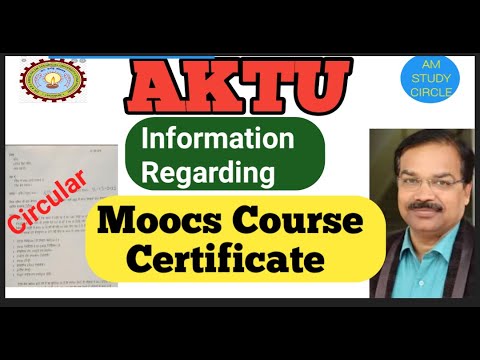 AKTU moocs Course certificate information|Information regarding moocs ...
