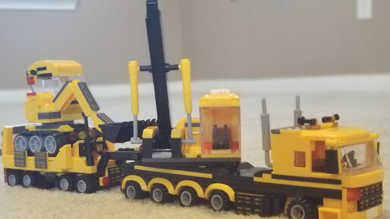 Giant Lego Rig with Crane, Trailer, and Excavator with Instructions ...