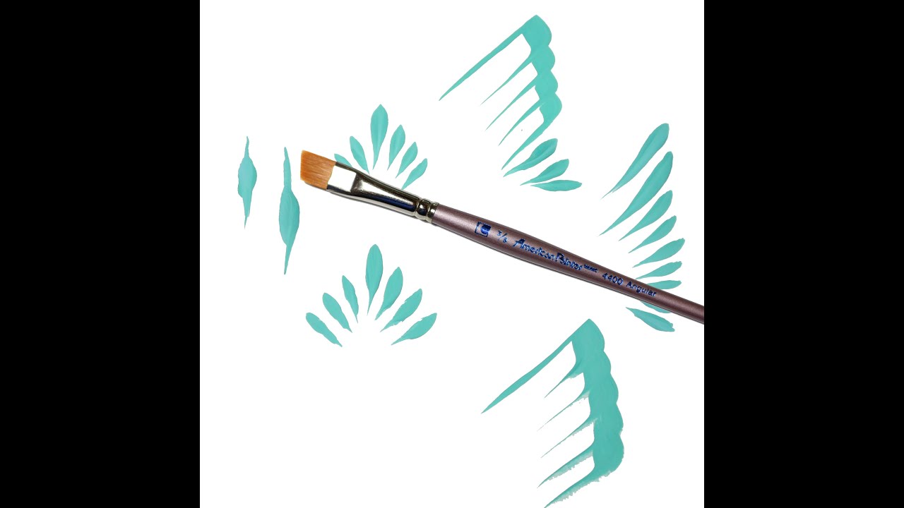 3/8" inch angled shader brush demo. - YouTube