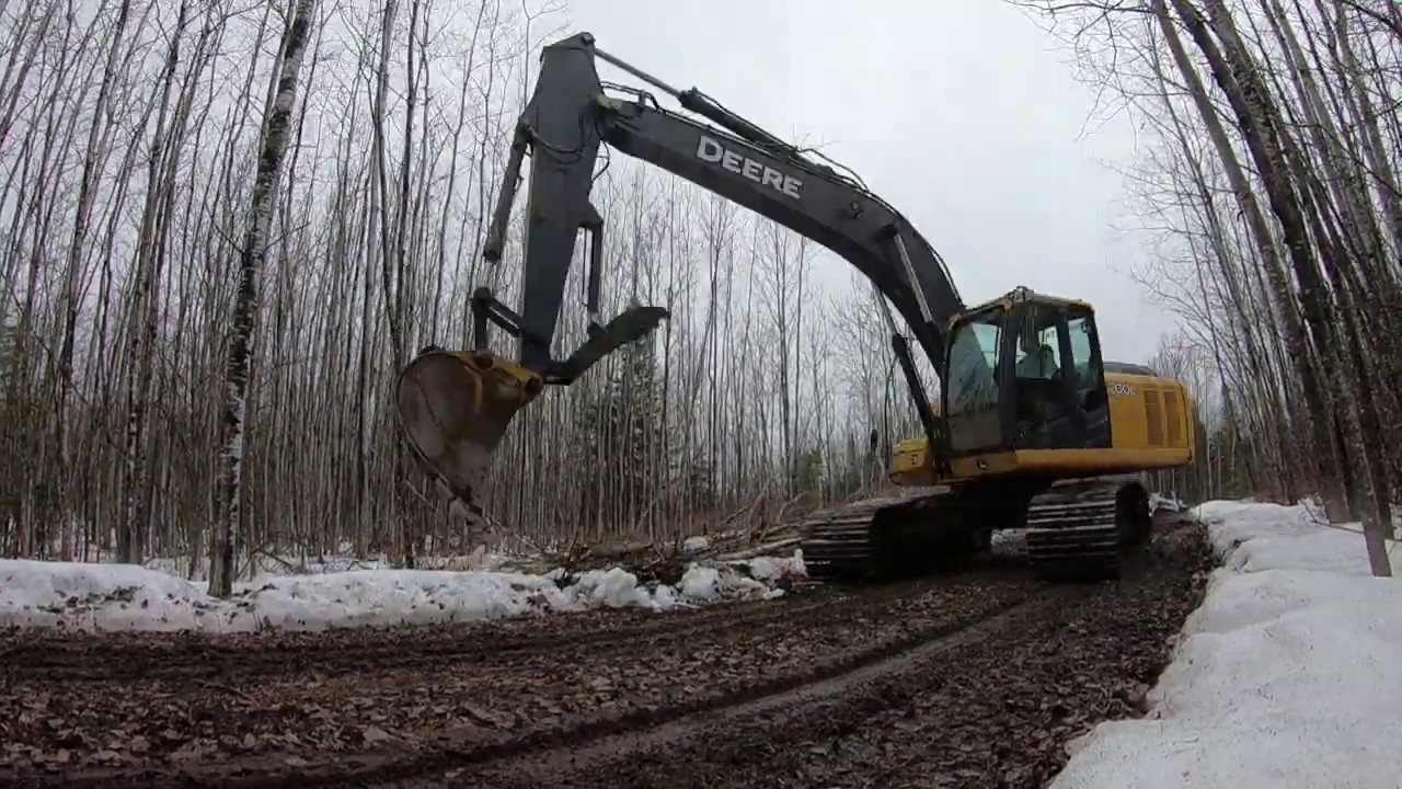 Clearing Trees for Road - YouTube