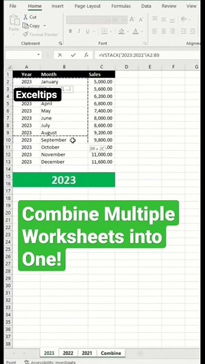 combine multiple worksheet into one#exceltraining #mstechtricks #excel #computereducation - YouTube