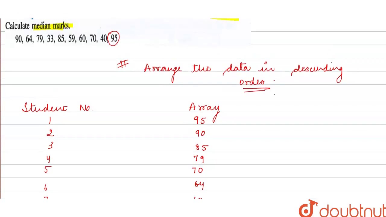 Given below are marks ( out of 100) of 10 students in an examination ...