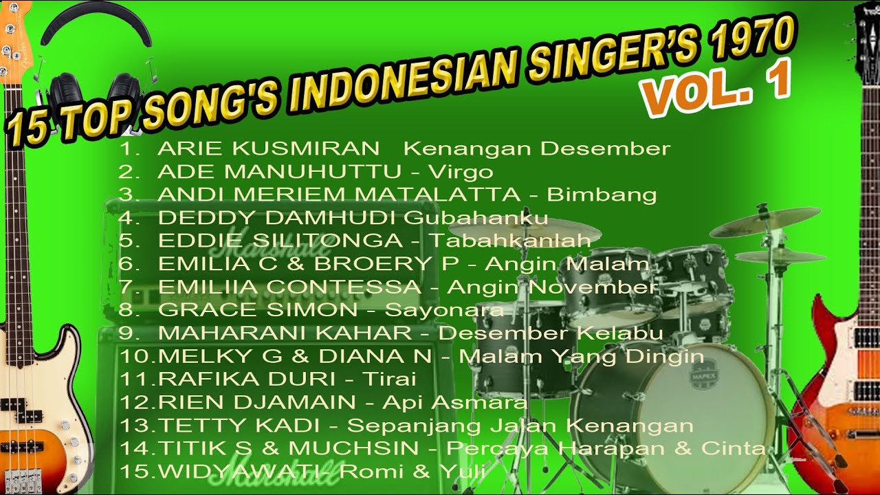 TembangKenangan 1970an#ALBUM1 #15 TOP SONG'S INDONESIAN SINGER'S 1970 ...