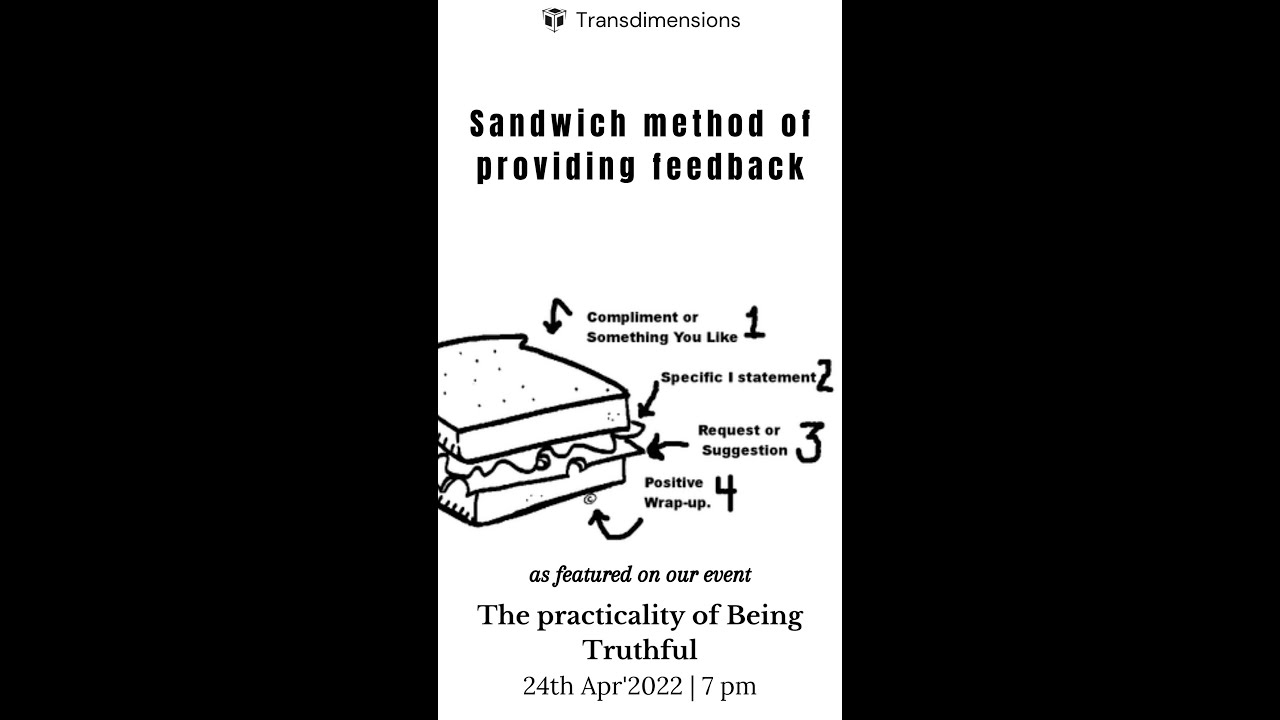 Sandwich method of providing Feedback | Practicality of Being Truthful ...