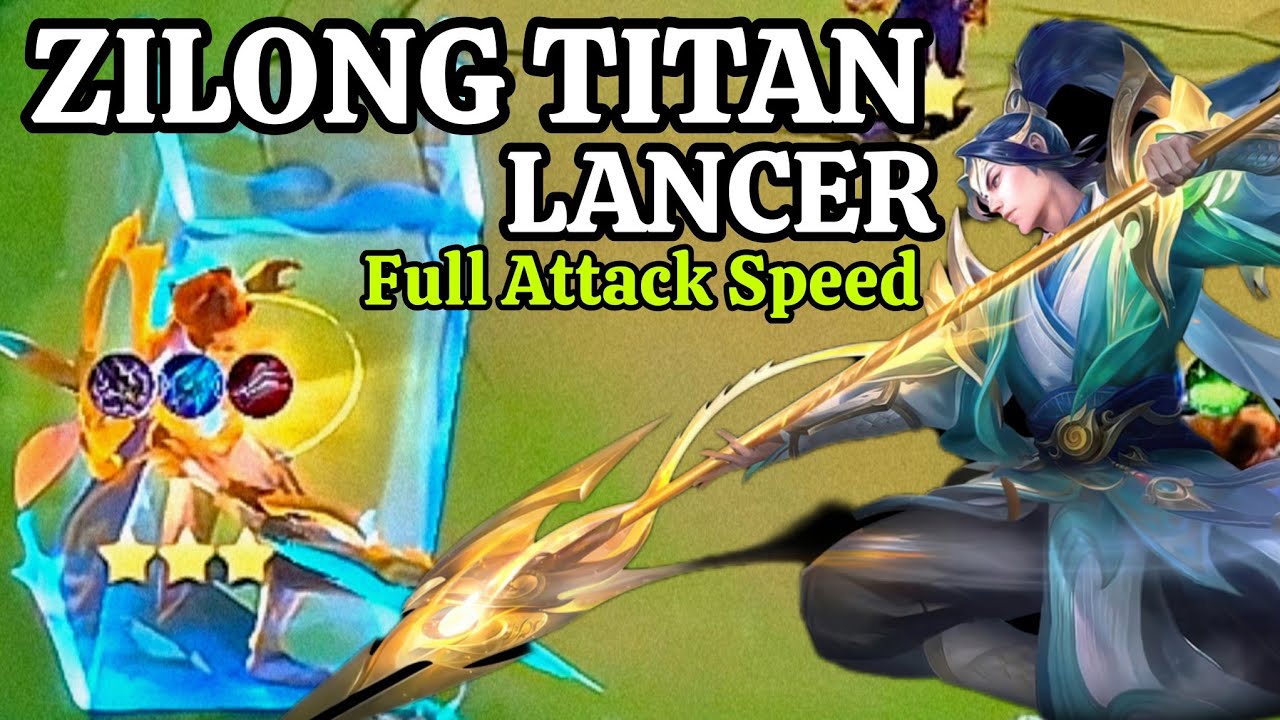 ZILONG TITAN LANCER ! FUUL ATTACK SPEED ! LING SKILL 2 ! MAGIC CHESS ...