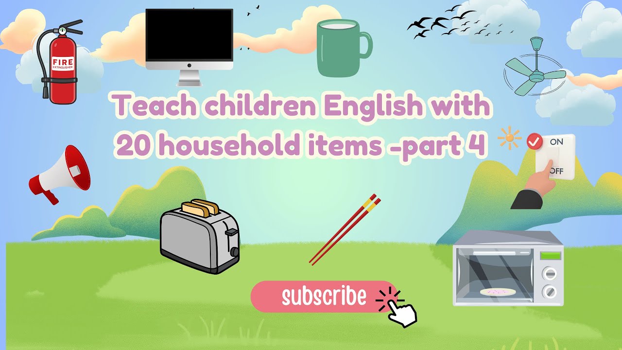 Teaching Kids English with 20 Household Items -Part 4 - YouTube