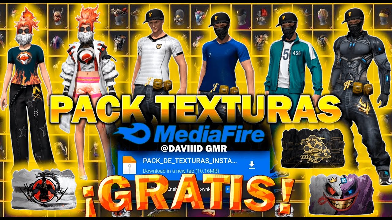 LINK DIRECTO! PACK DE TEXTURA 3D INSTAPLAYER FREE FIRE ATUALIZADO 2025 ...