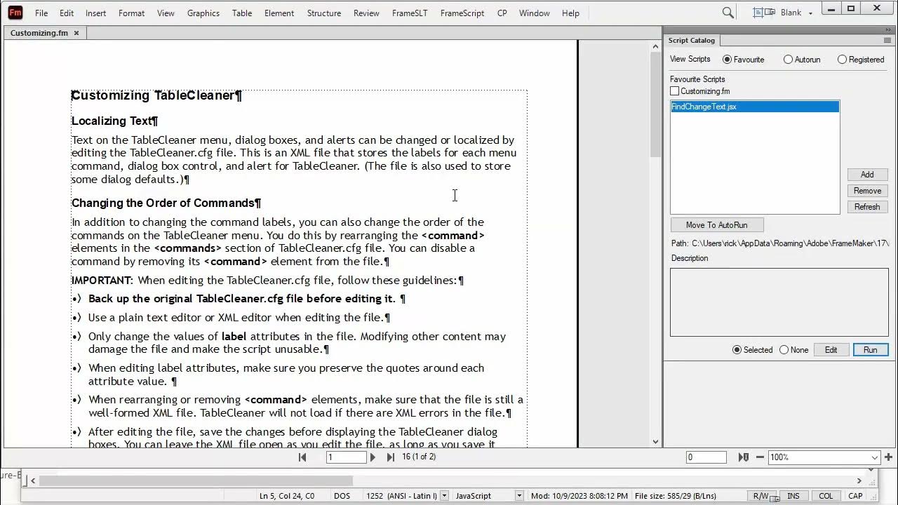 FindChange with FrameMaker ExtendScript 03 - YouTube