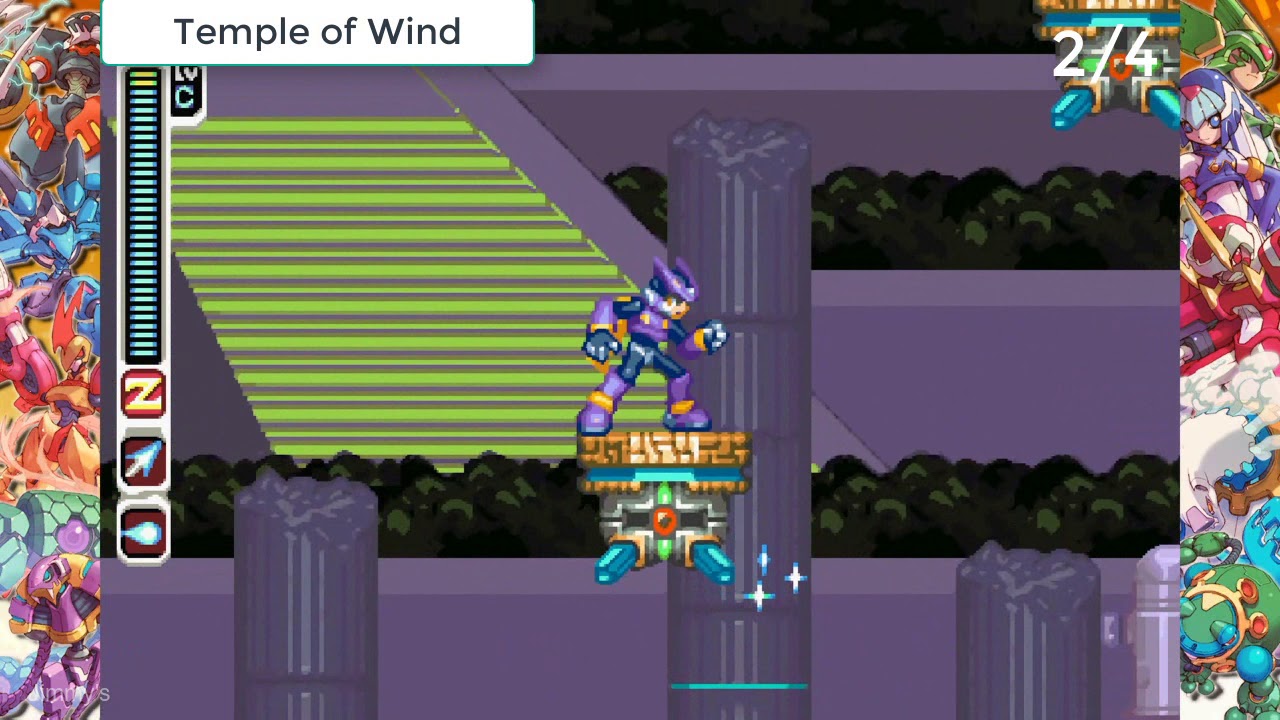 Megaman Zero 2 (Legacy Collection) - All Cyber Elves in Temple of Wind ...