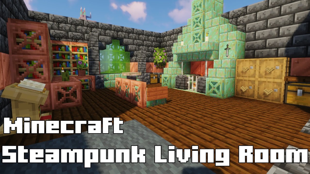 Minecraft Build: Steampunk Living Room #minecraft - YouTube