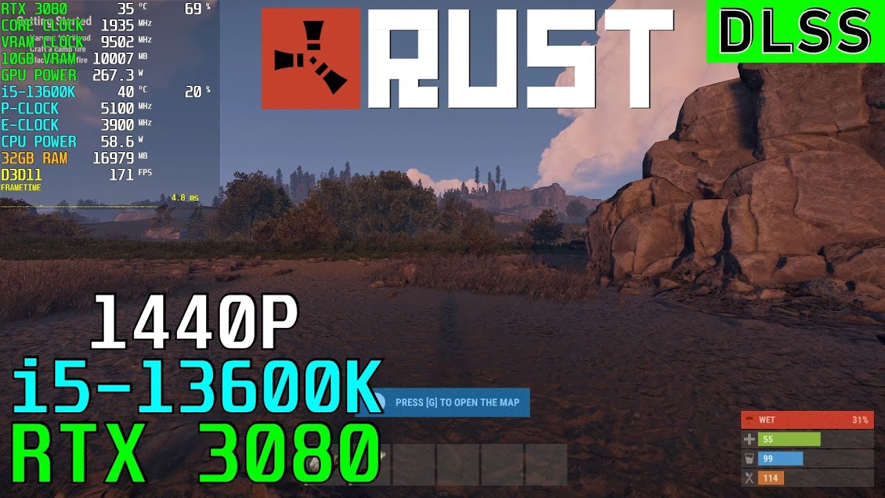RUST (DLSS) RTX 3080 & 13600K - Custom 1440P - YouTube