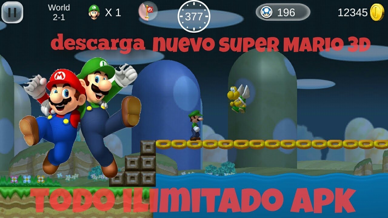 New super Mario Bros para android todo ilimitado apk - YouTube
