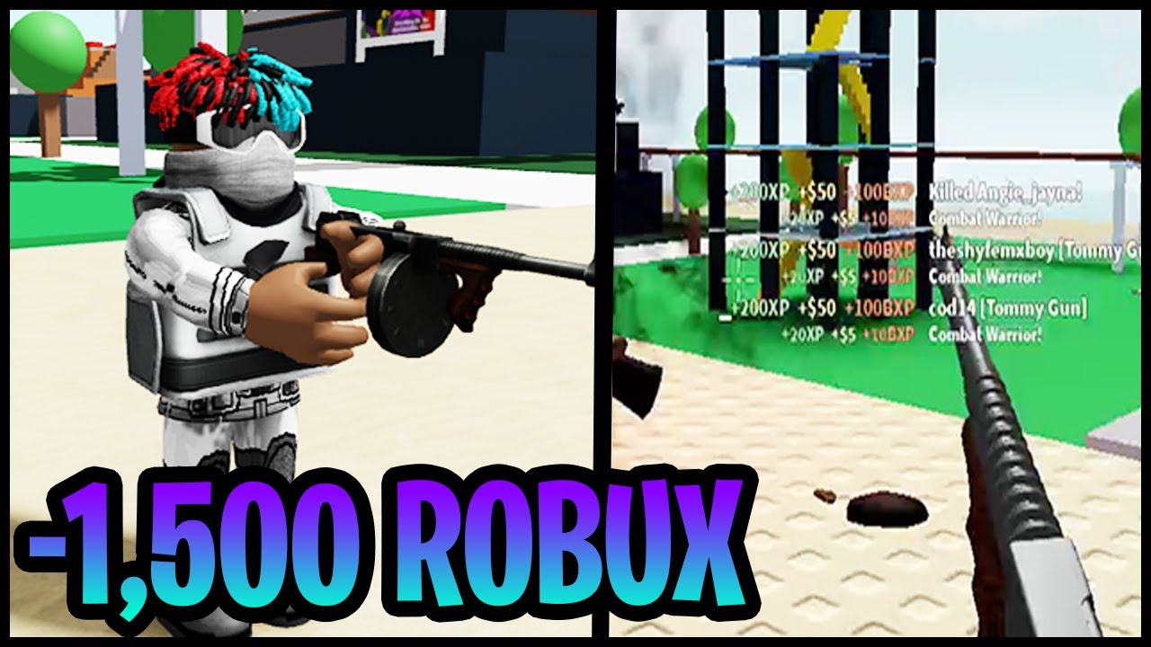SPENDING 1,500 ROBUX ON TOMMY GUNS IN COMBAT WARRIORS (Roblox Combat ...